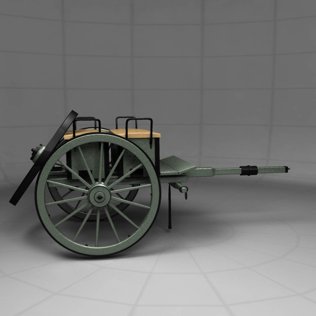 3d Civil War Caisson Cannon Model