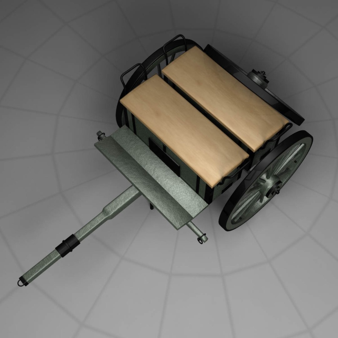 3d Civil War Caisson Cannon Model