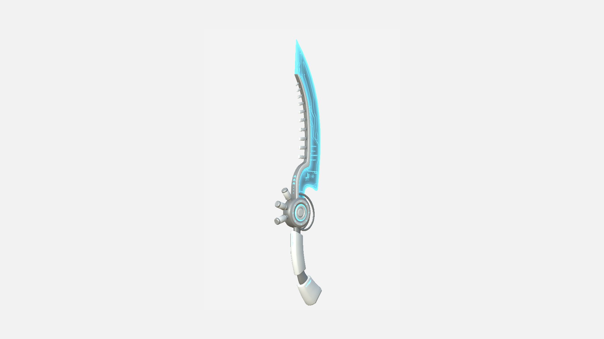 3D SciFi Dagger A02 White Blue - Sci Fi Weapon Design Model ...