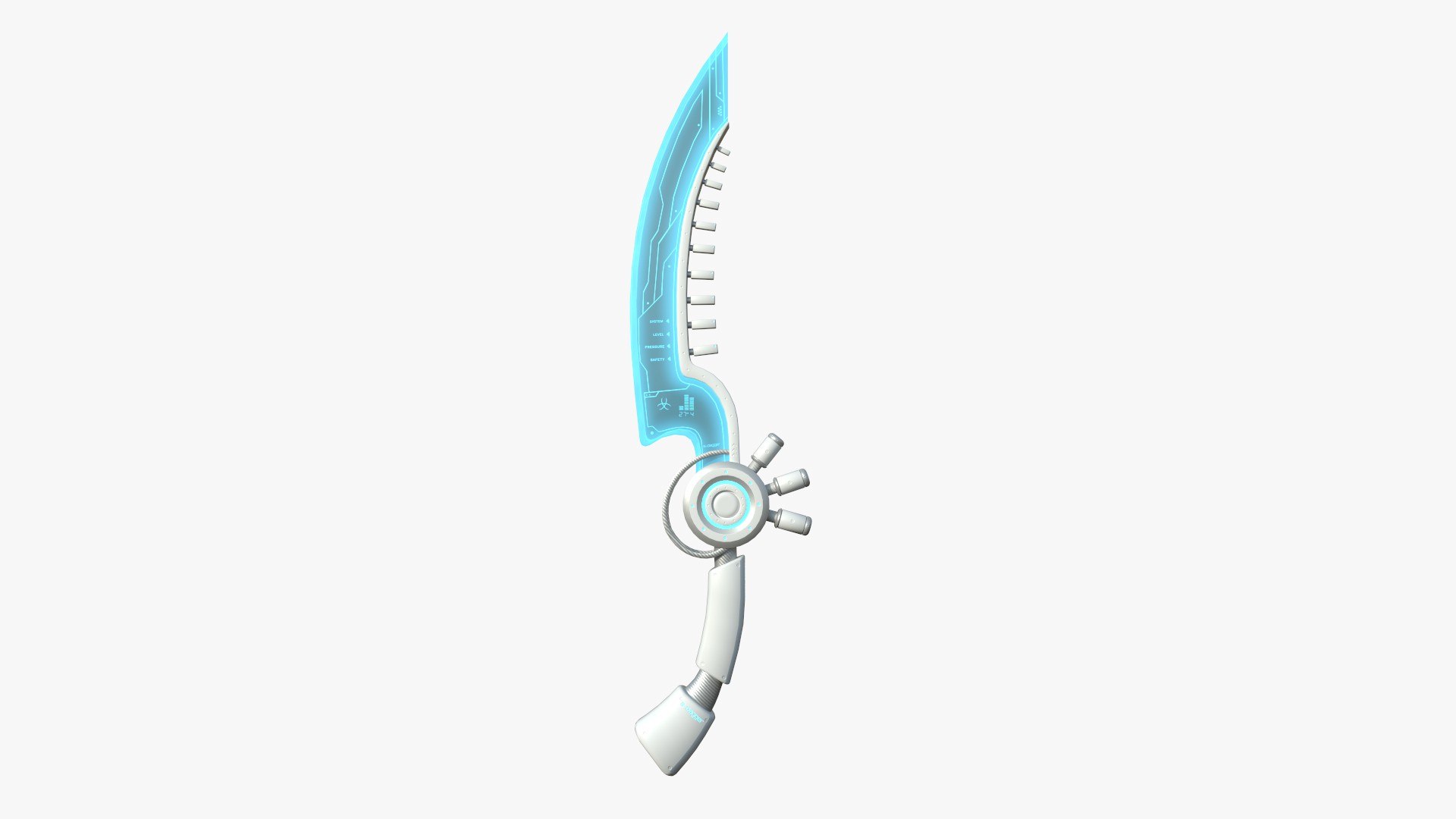 3D SciFi Dagger A02 White Blue - Sci Fi Weapon Design Model ...