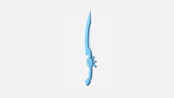 3D SciFi Dagger A02 White Blue - Sci Fi Weapon Design model ...