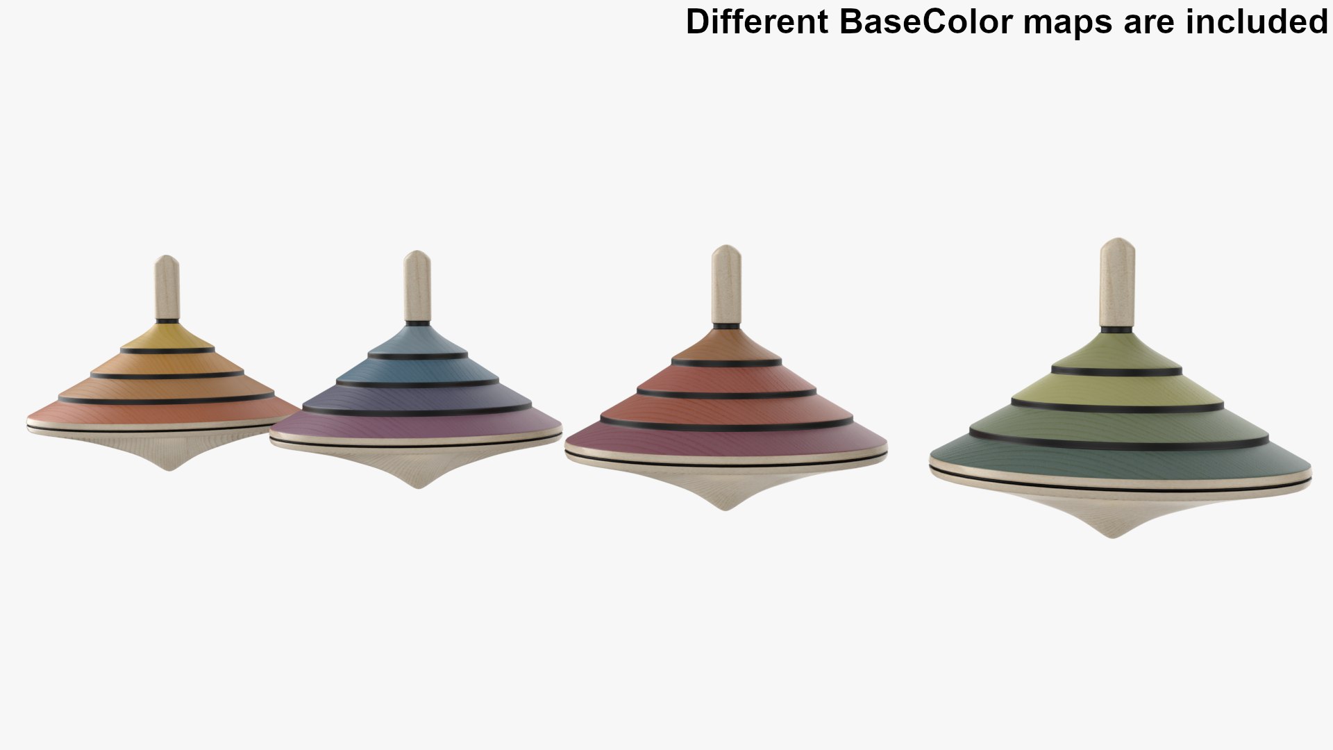 Wooden Spinning Top Model - TurboSquid 2314427