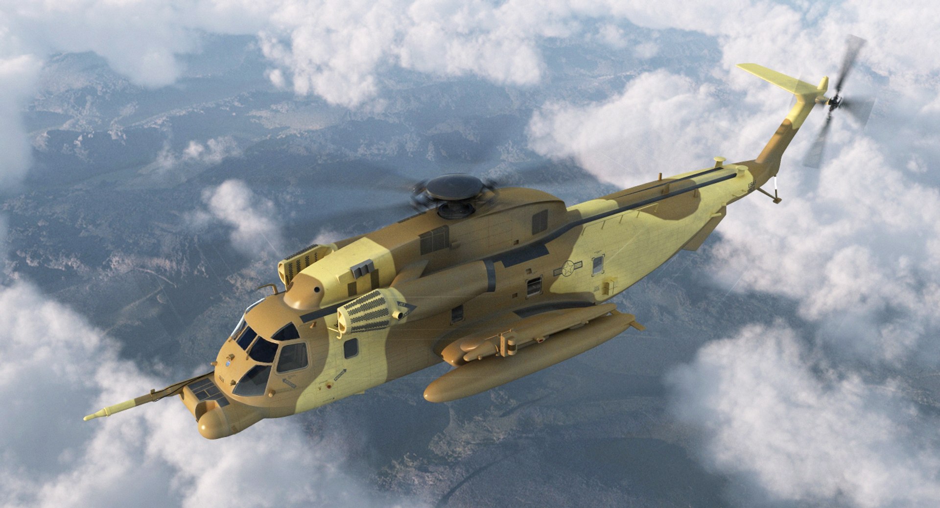 3d Combat Helicopter Sikorsky Mh-53