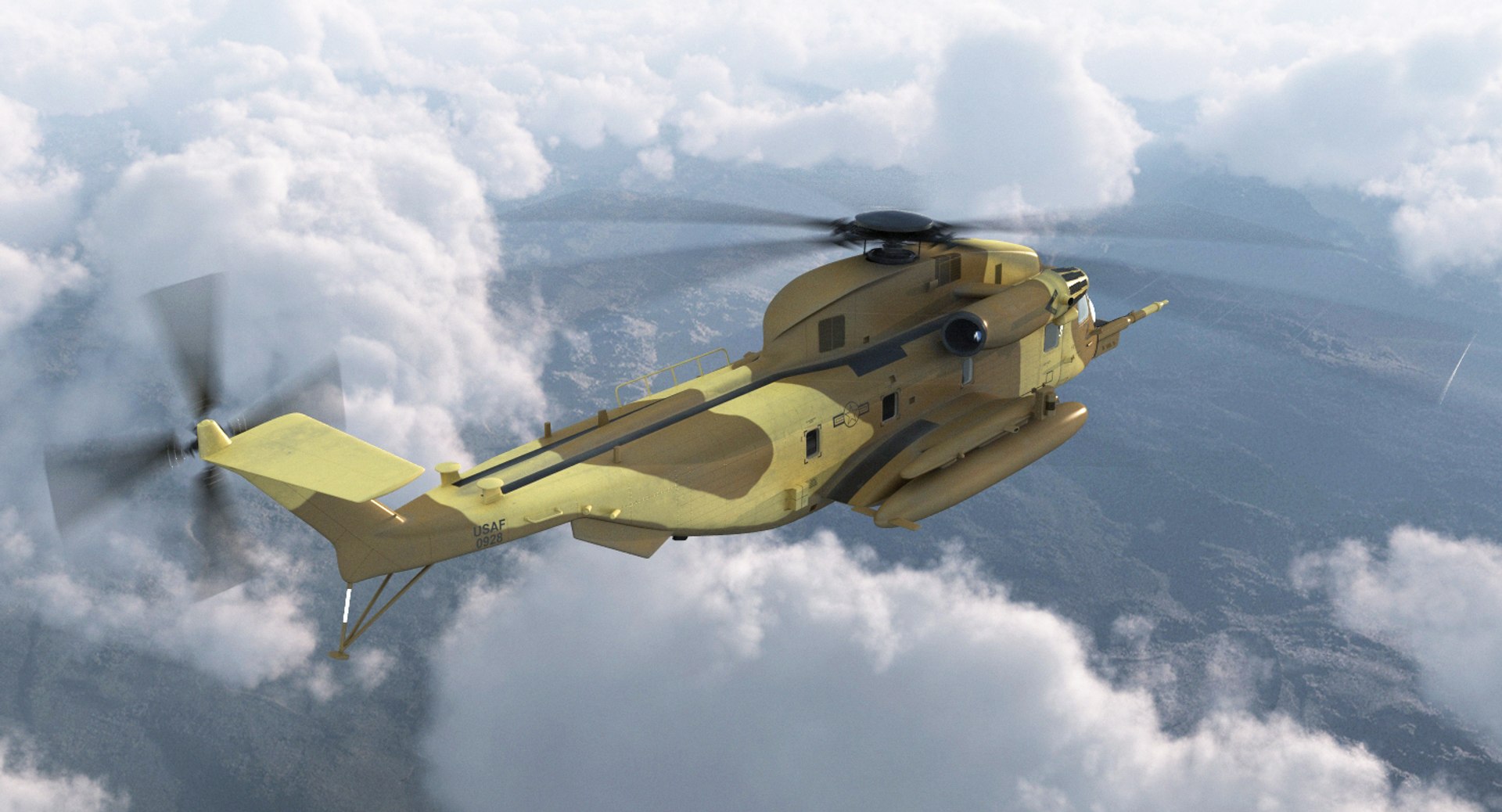 3d Combat Helicopter Sikorsky Mh-53