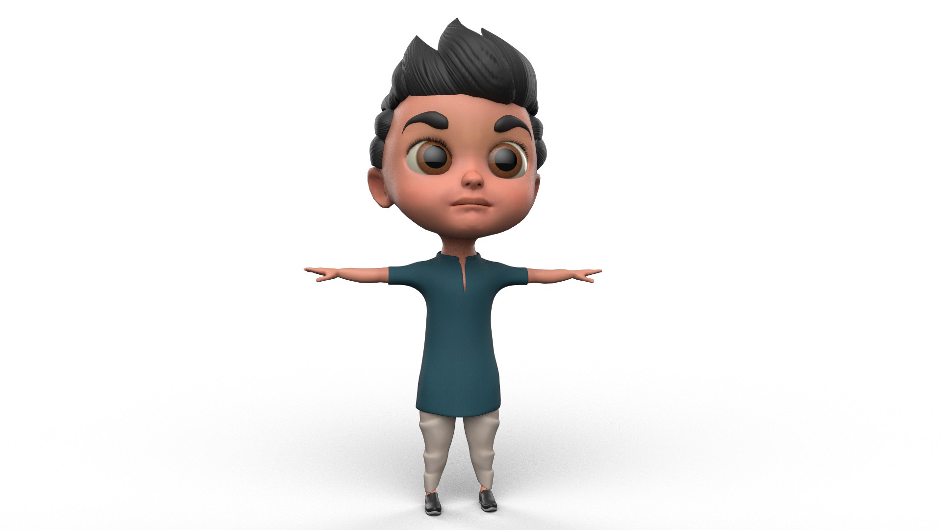 3D Cartoon KID Character BINTU Without RIG - TurboSquid 2368273