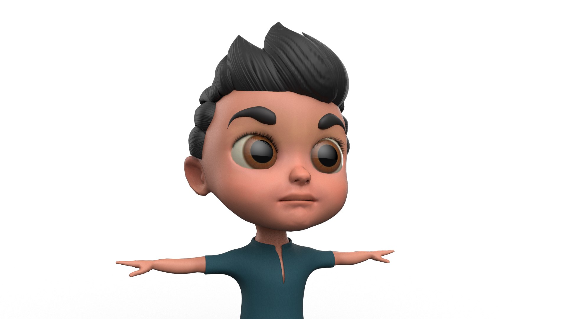 3D Cartoon KID Character BINTU Without RIG - TurboSquid 2368273