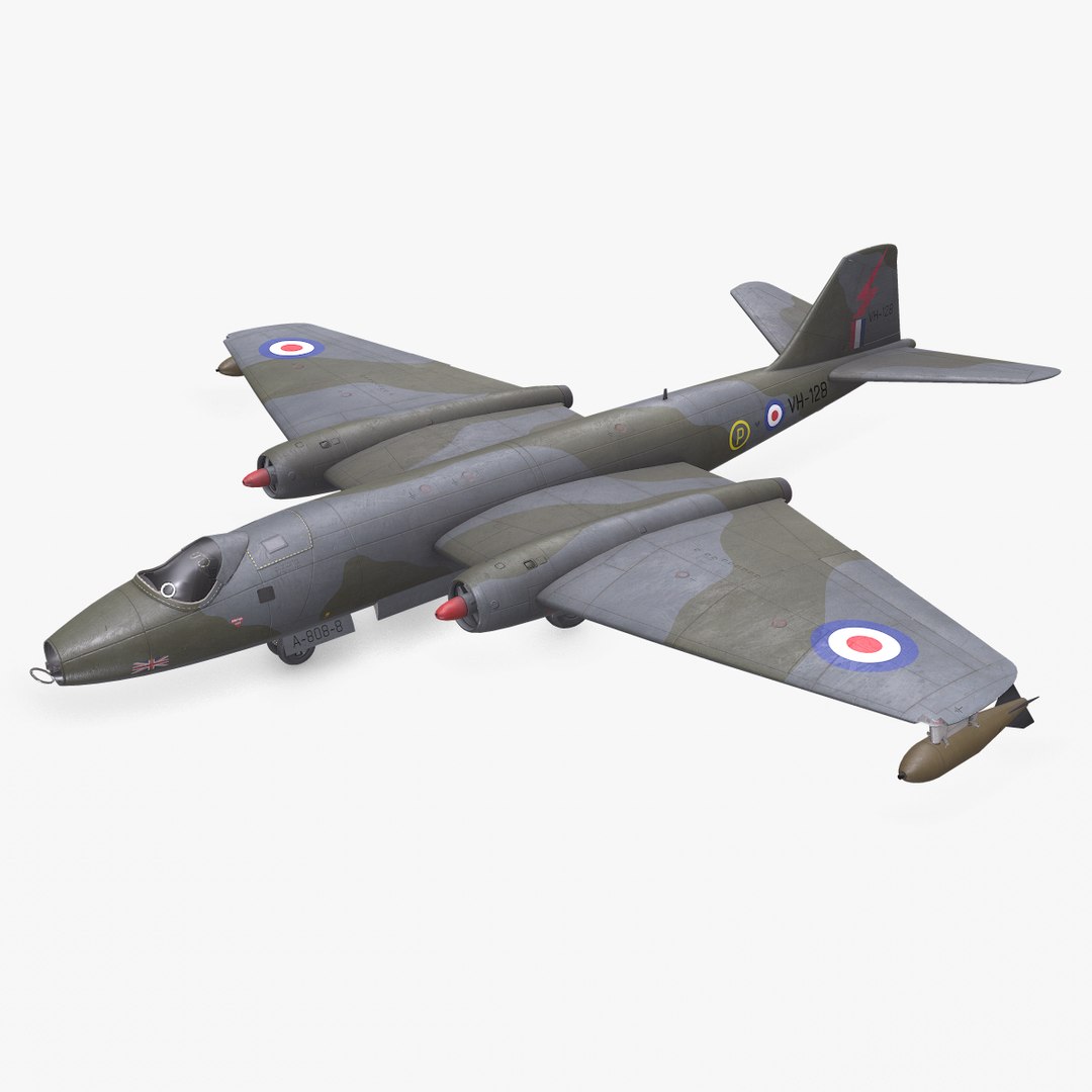 English Electric Canberra Bomber Low-poly PBR 3D - TurboSquid 2053494