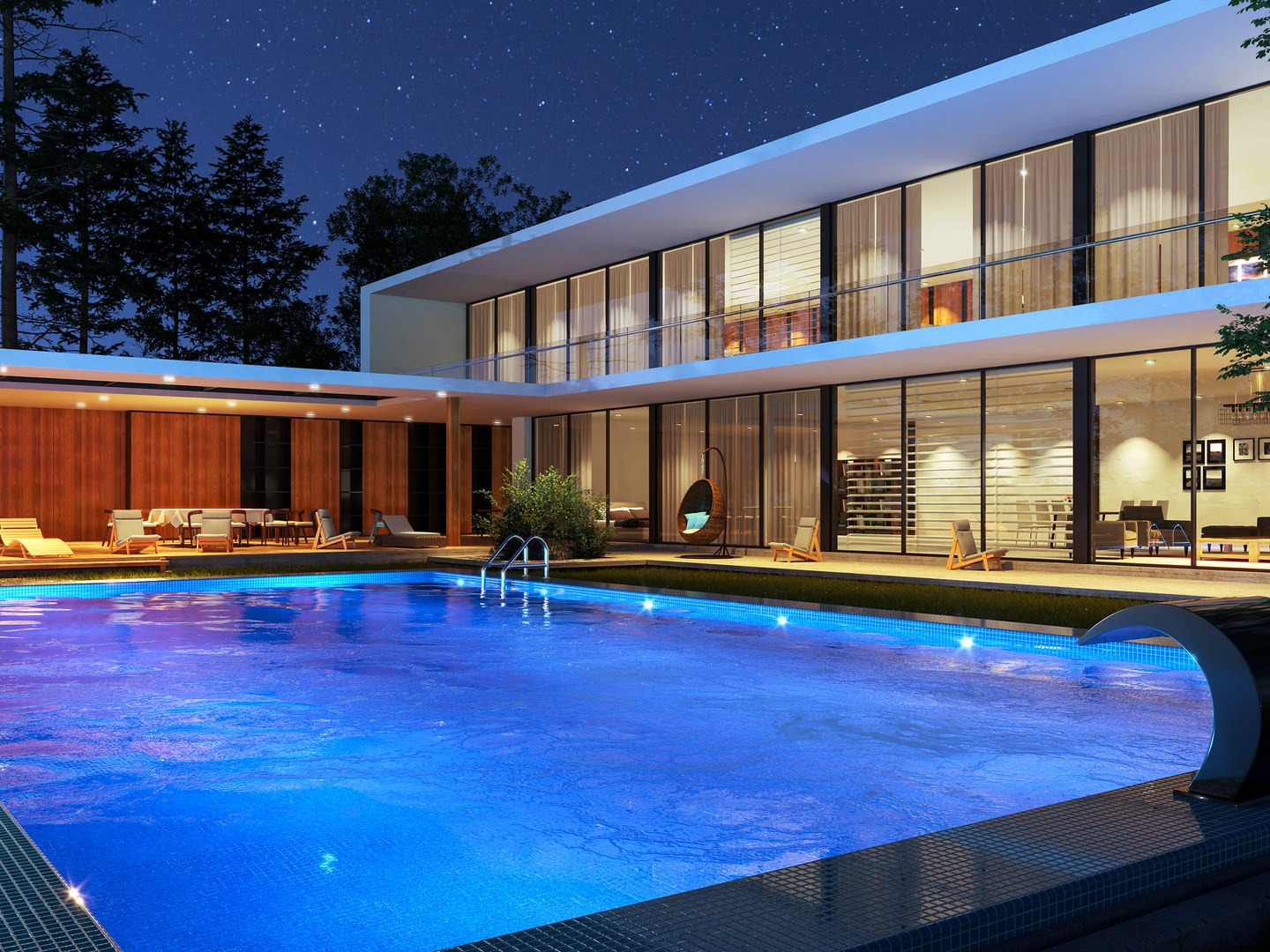 3D Exterior House - Night Render Collection - TurboSquid 2066409