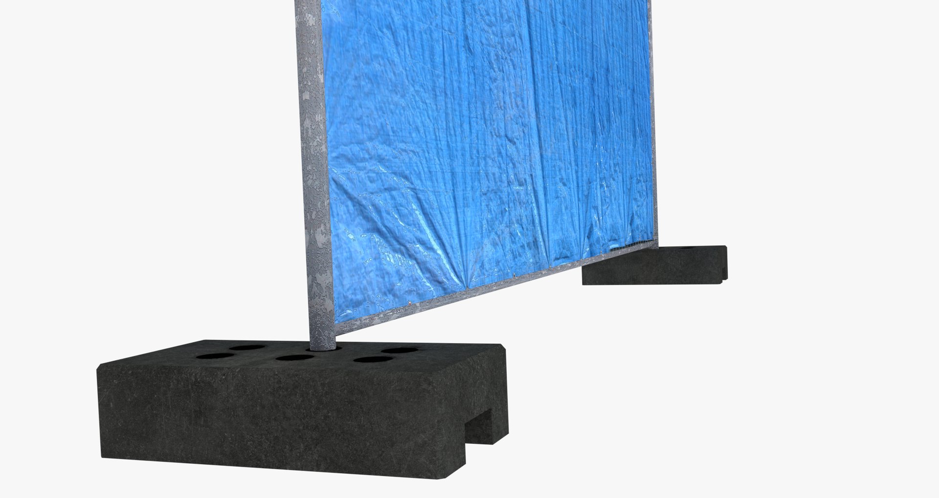 Blue Construction Site Fence Model - TurboSquid 1410720