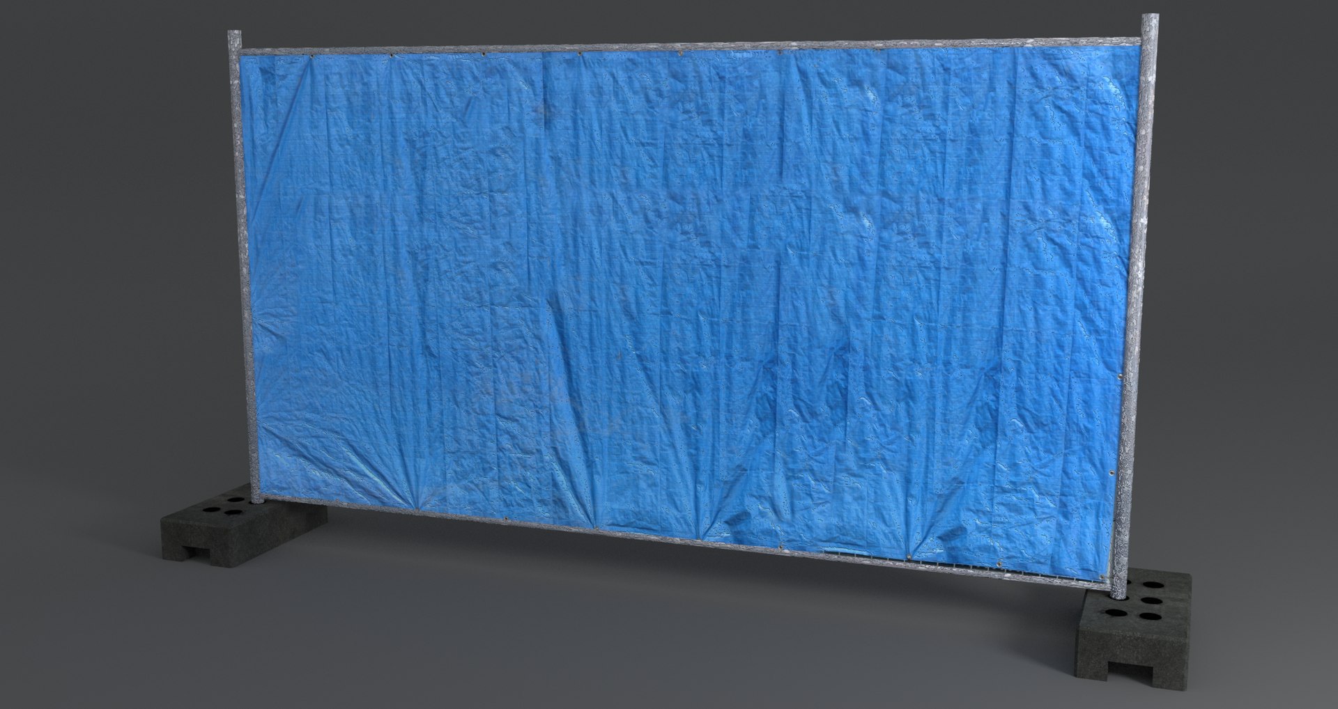 Blue Construction Site Fence Model - TurboSquid 1410720