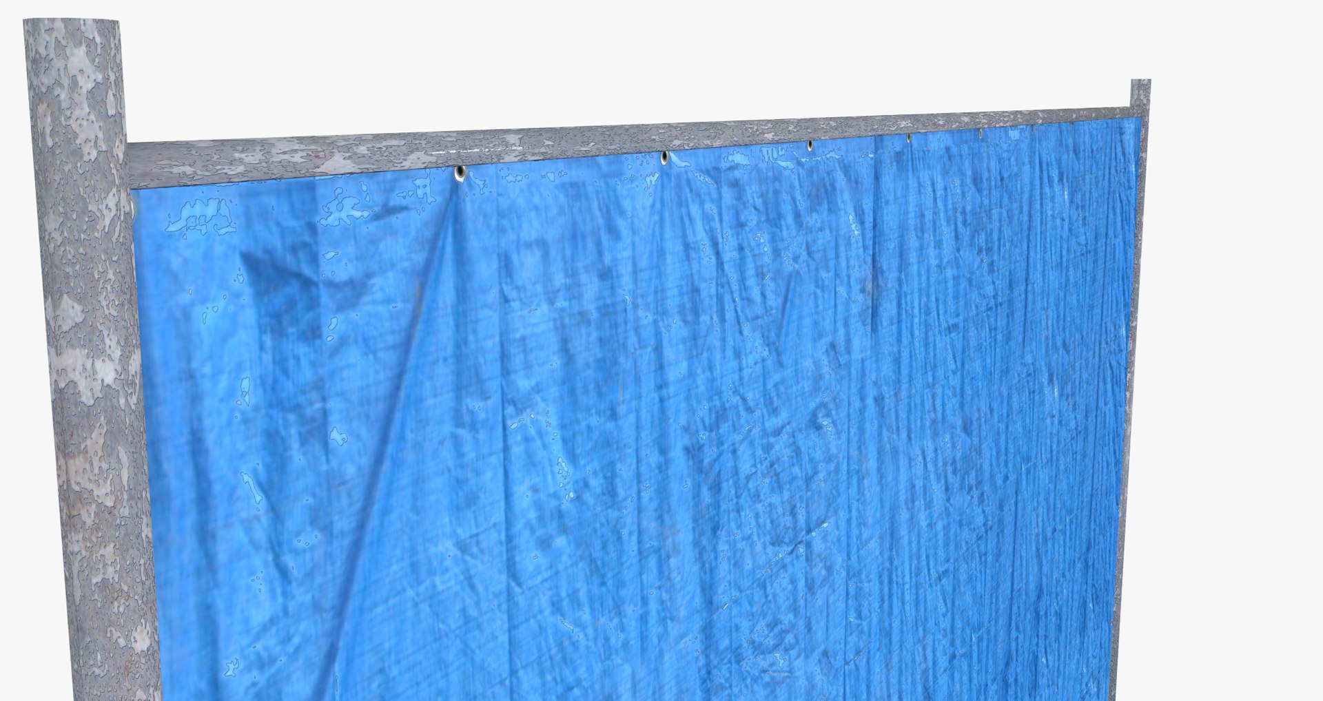 Blue Construction Site Fence Model - TurboSquid 1410720