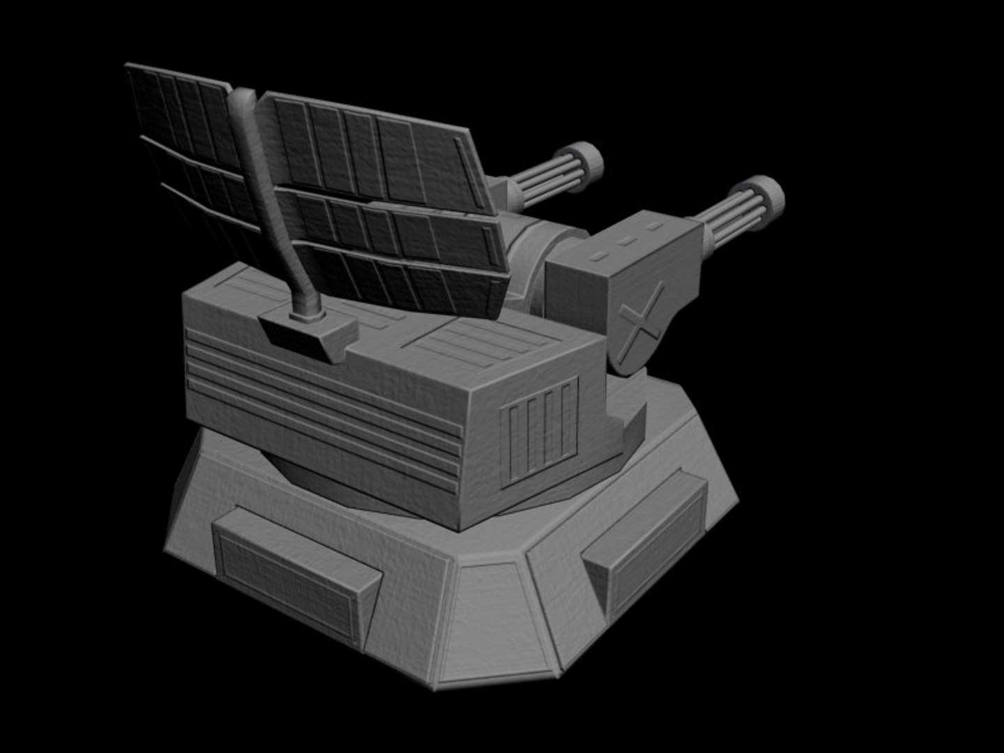 3d model stationary turret