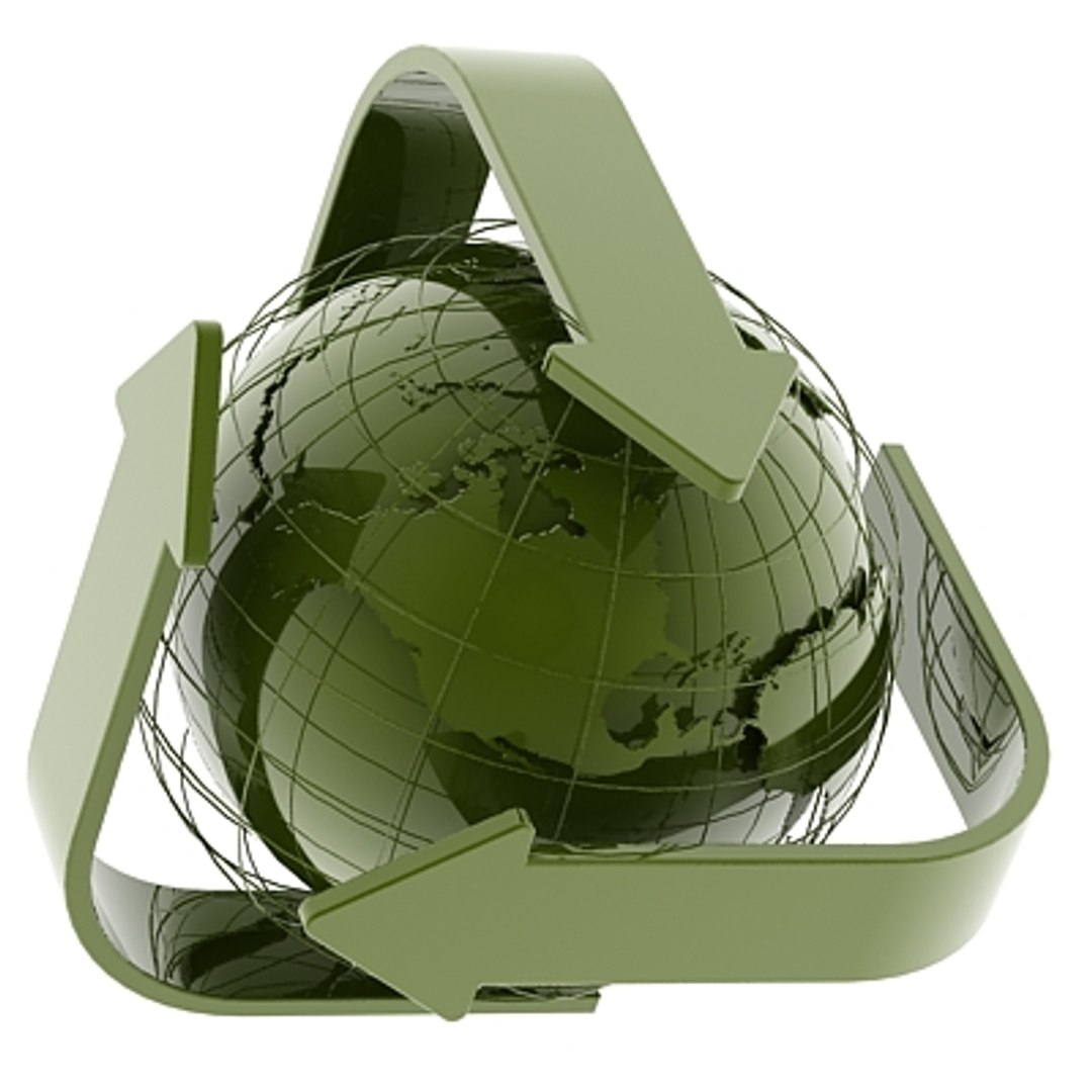 3d Model Globe Recycle