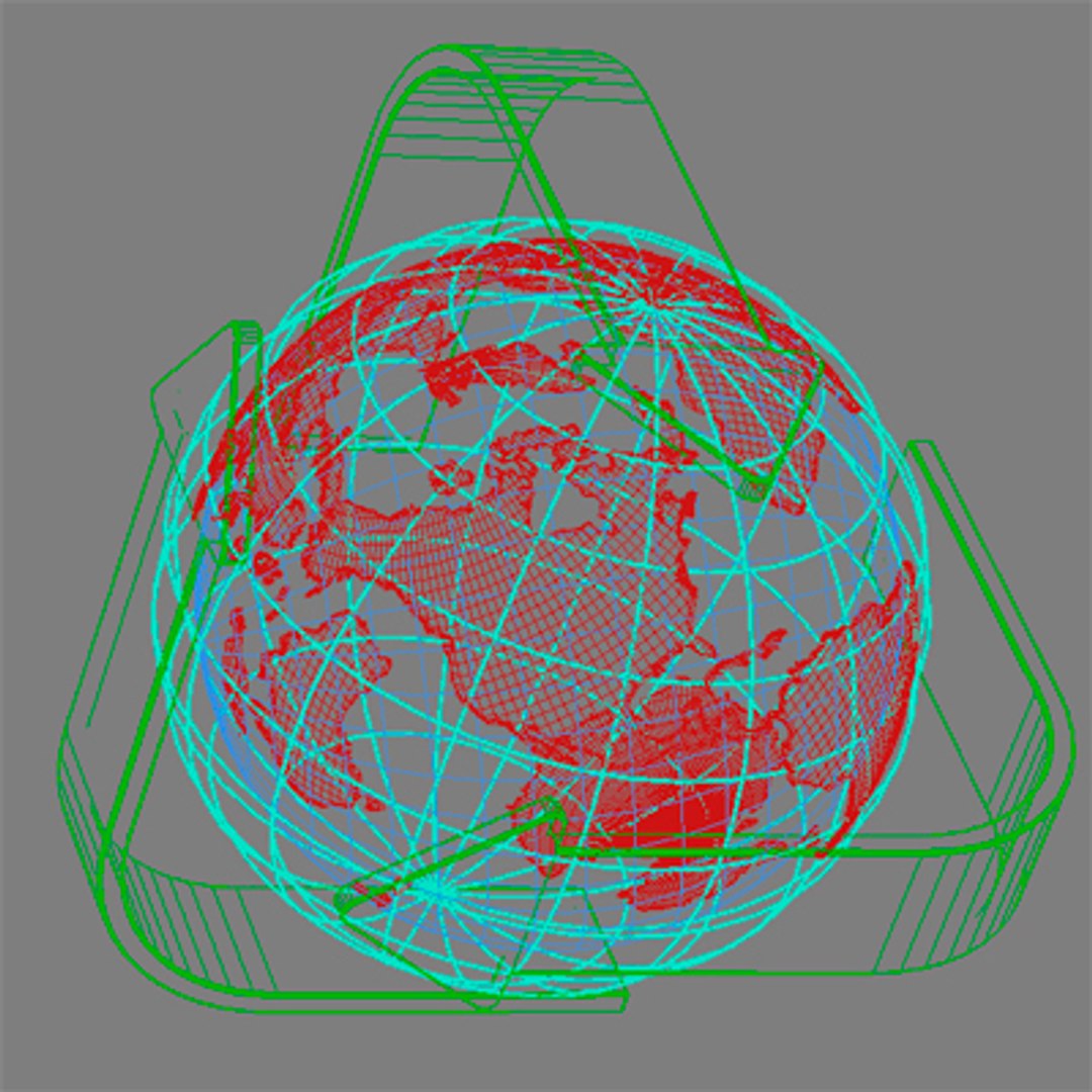 3d Model Globe Recycle