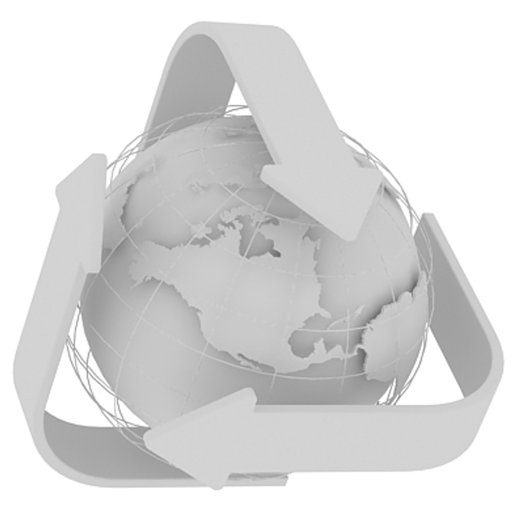3d Model Globe Recycle