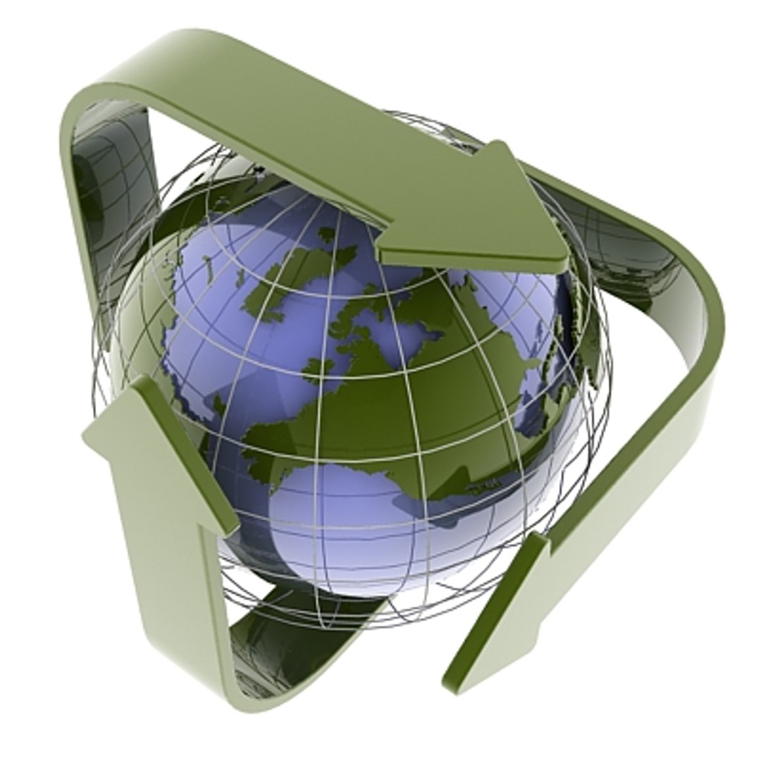 3d Model Globe Recycle