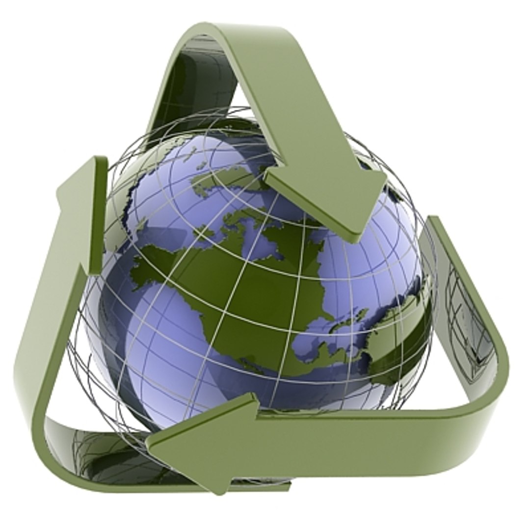 3d Model Globe Recycle