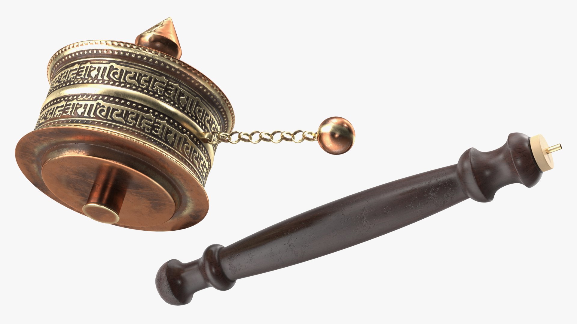 Copper Hand Held Prayer Wheel 3D - TurboSquid 2063641