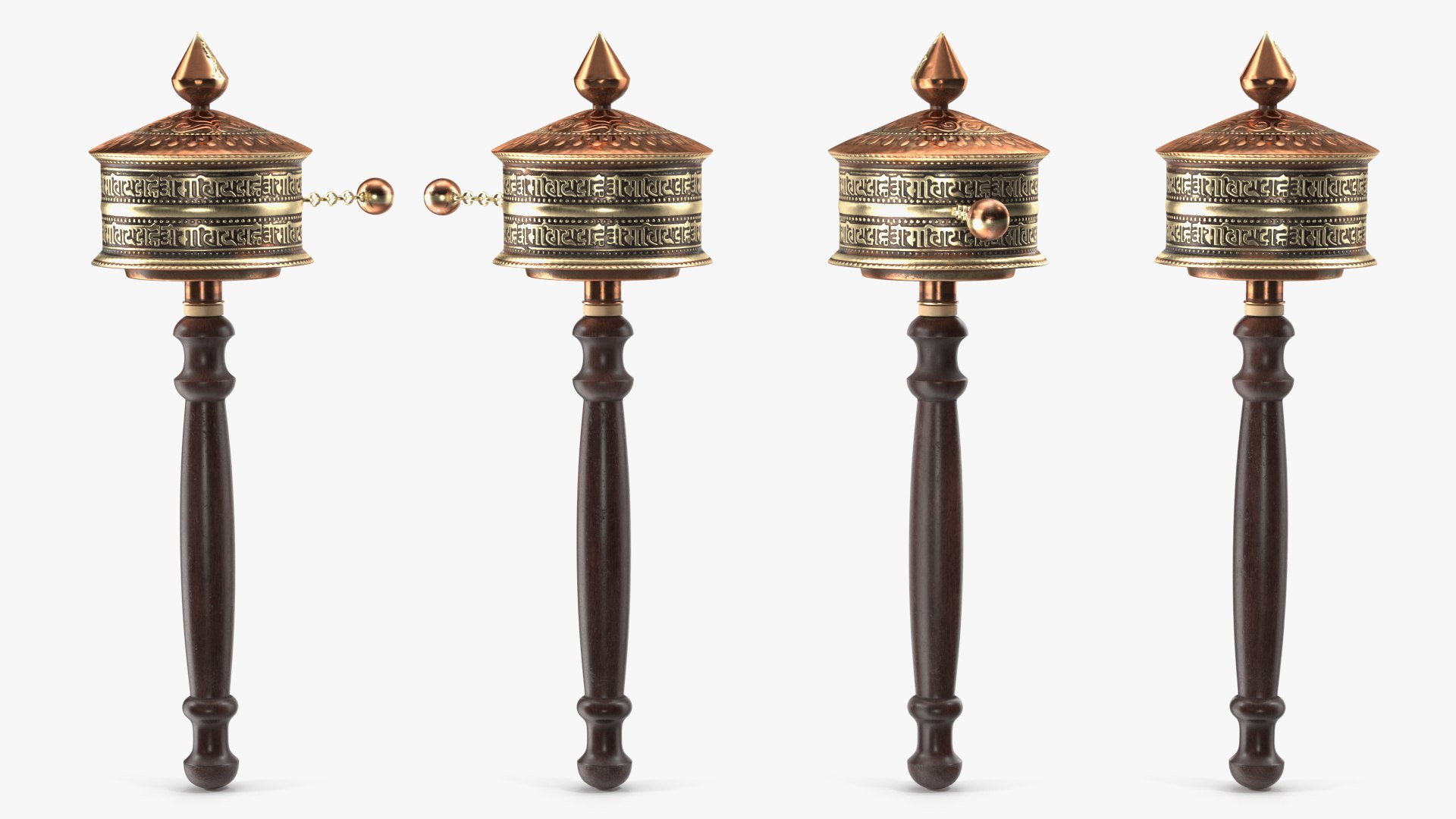 Copper Hand Held Prayer Wheel 3D - TurboSquid 2063641
