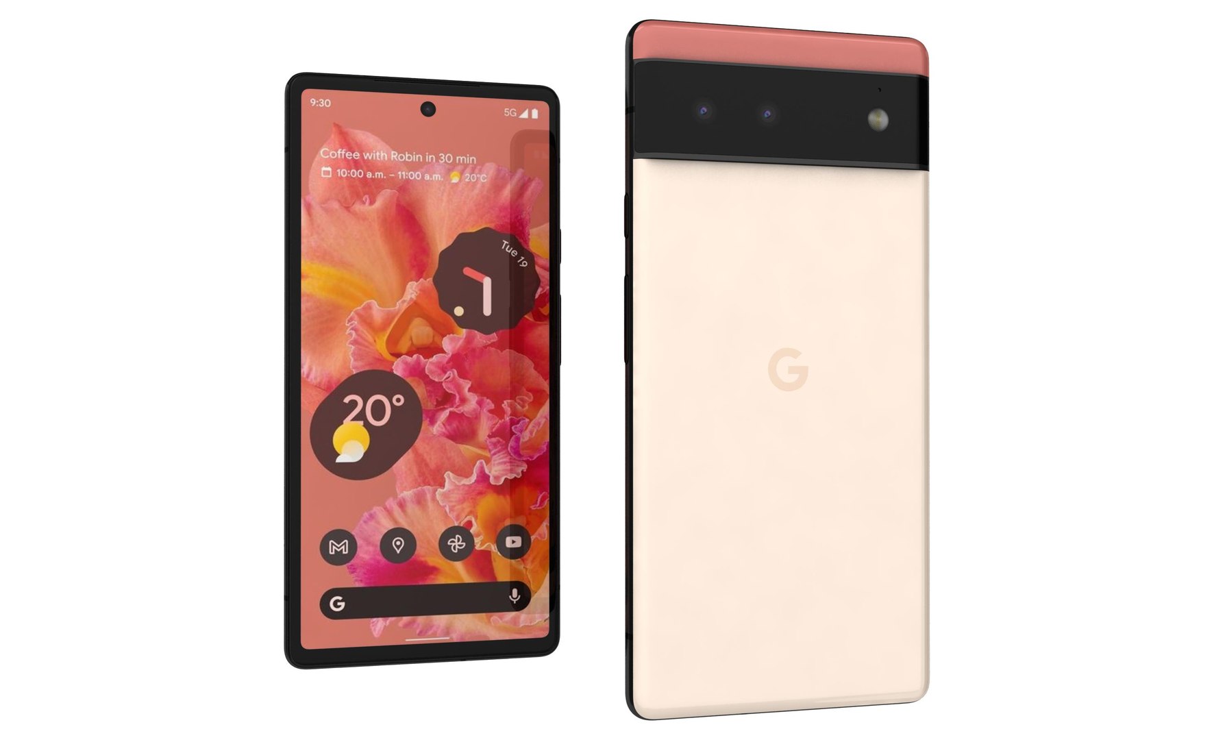 3D Google Pixel 6 Kinda Coral - TurboSquid 1914028