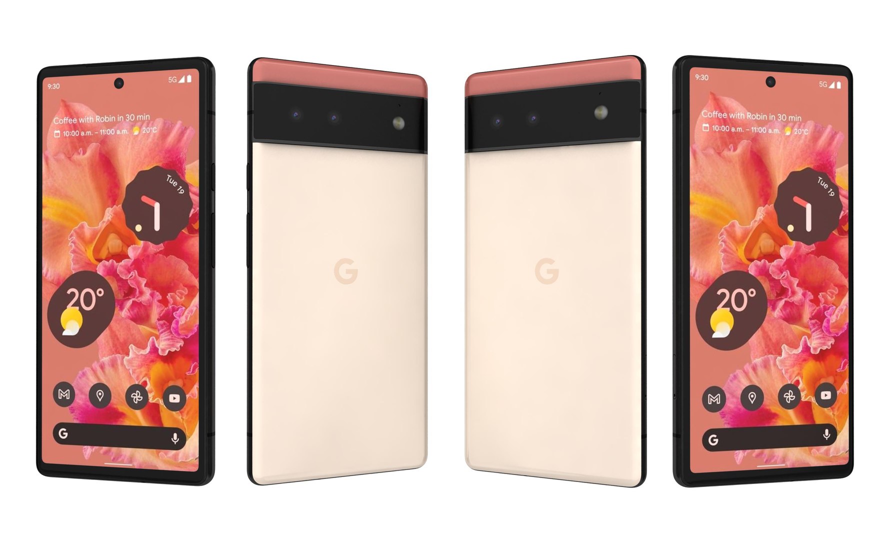 3D Google Pixel 6 Kinda Coral - TurboSquid 1914028