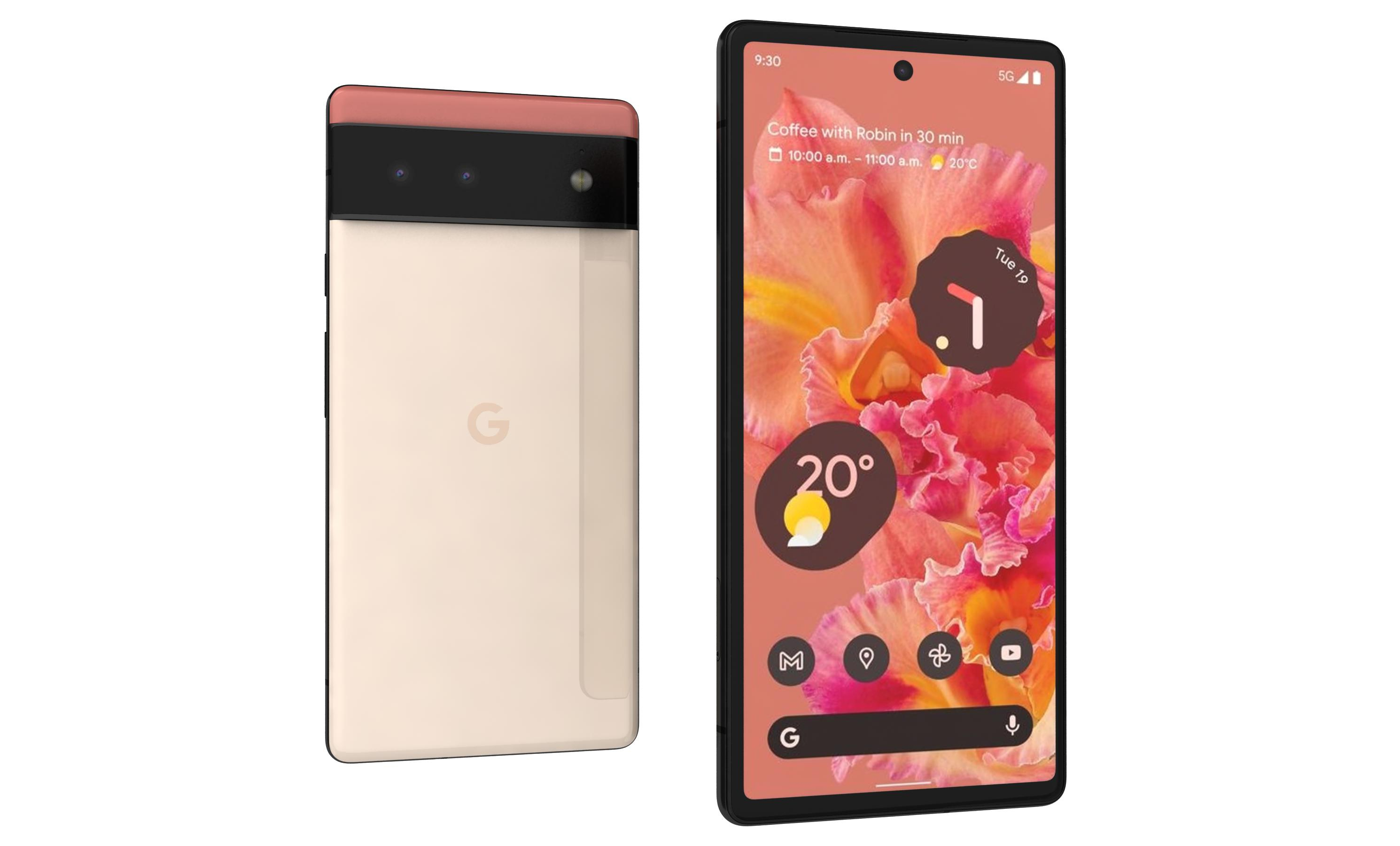 3D Google Pixel 6 Kinda Coral - TurboSquid 1914028