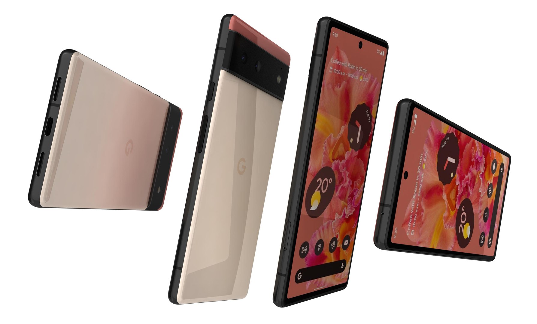 3D Google Pixel 6 Kinda Coral - TurboSquid 1914028