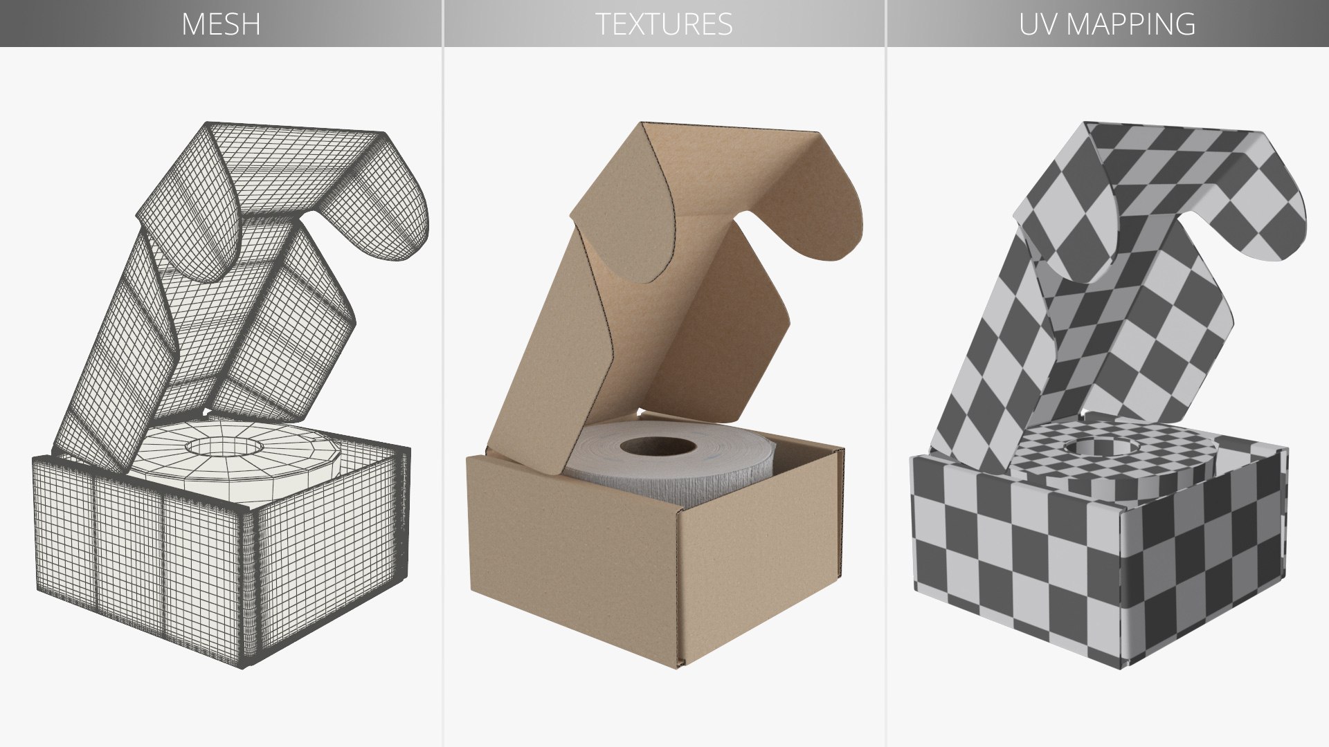 3D Barber Neck Strip Roll In Folding Carton Model - TurboSquid 2442970