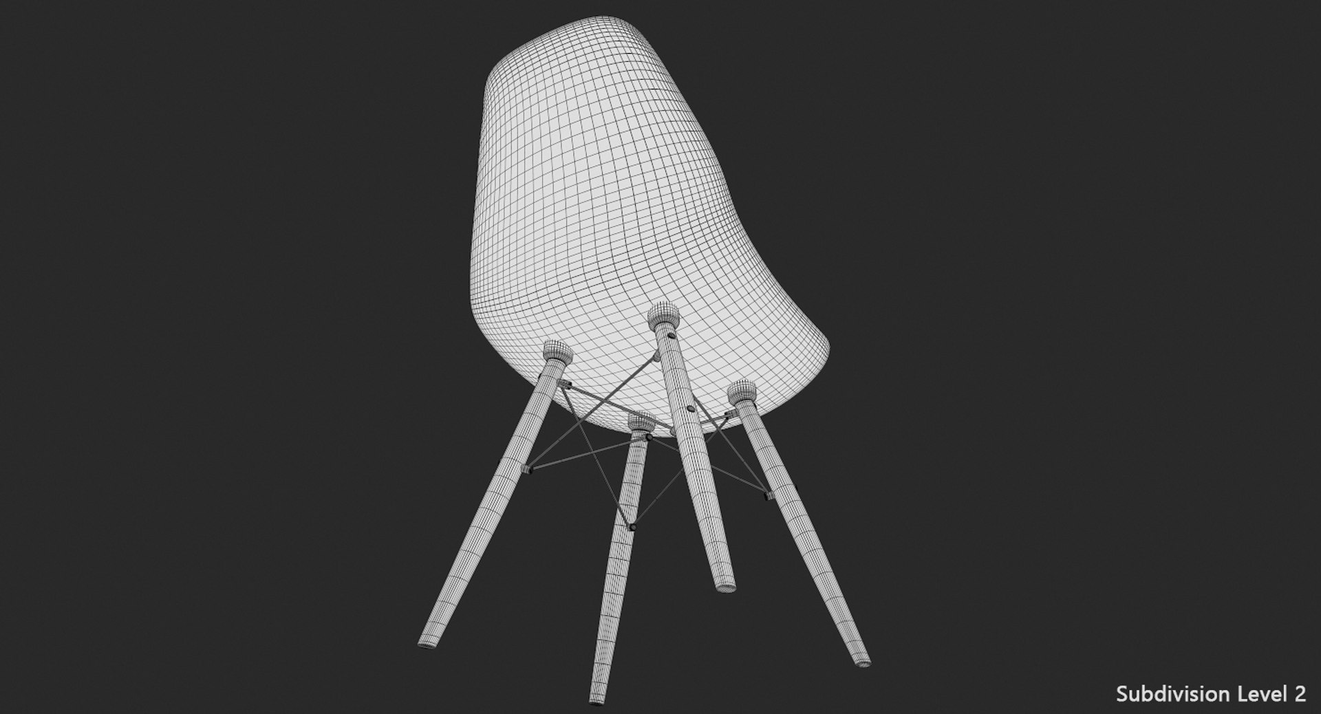 3D Model Eames Style Dsw Chair - TurboSquid 1347380