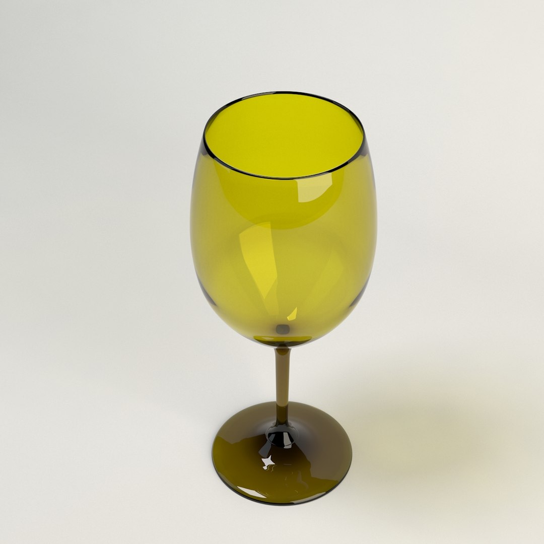 wine glass yellow 3d max
