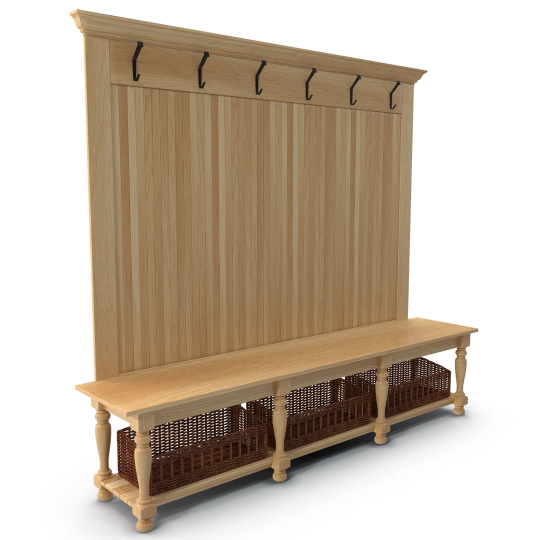 Entryway Storage Rack 3d Model