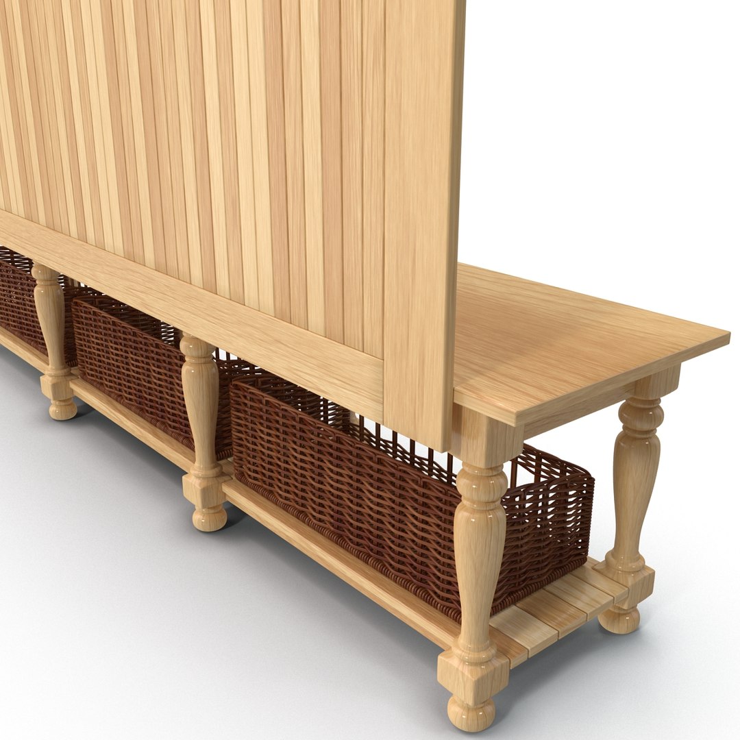 Entryway Storage Rack 3d Model