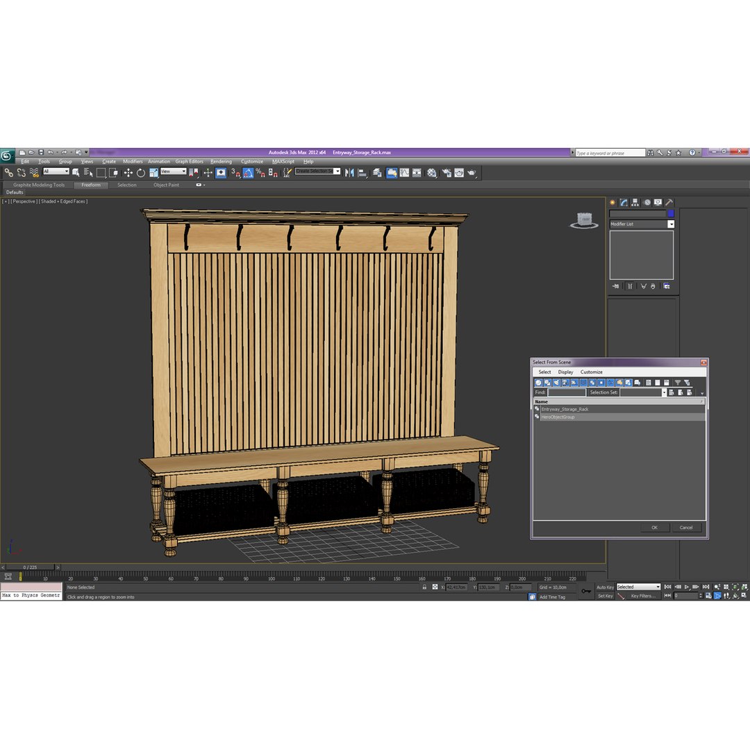 Entryway Storage Rack 3d Model