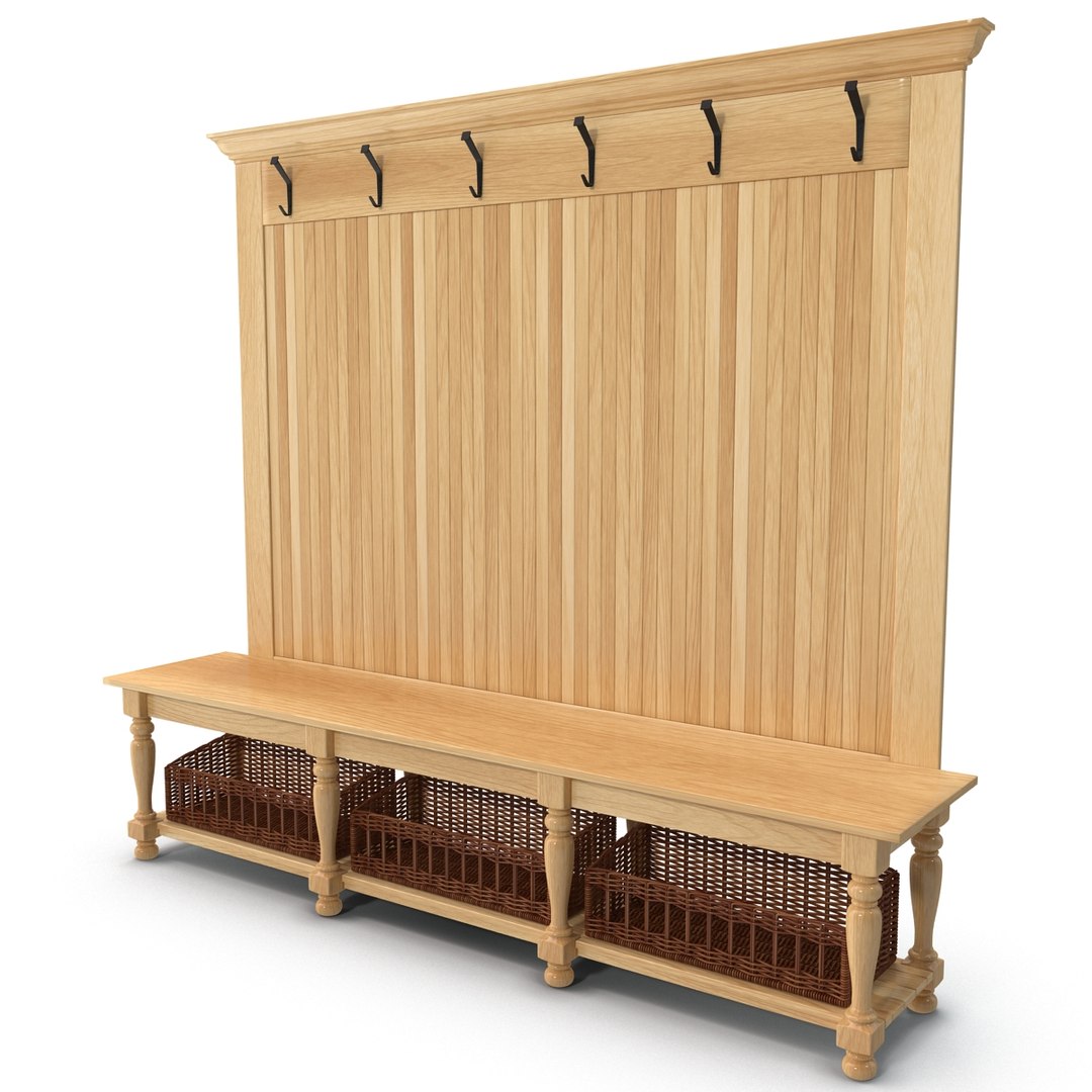 Entryway Storage Rack 3d Model