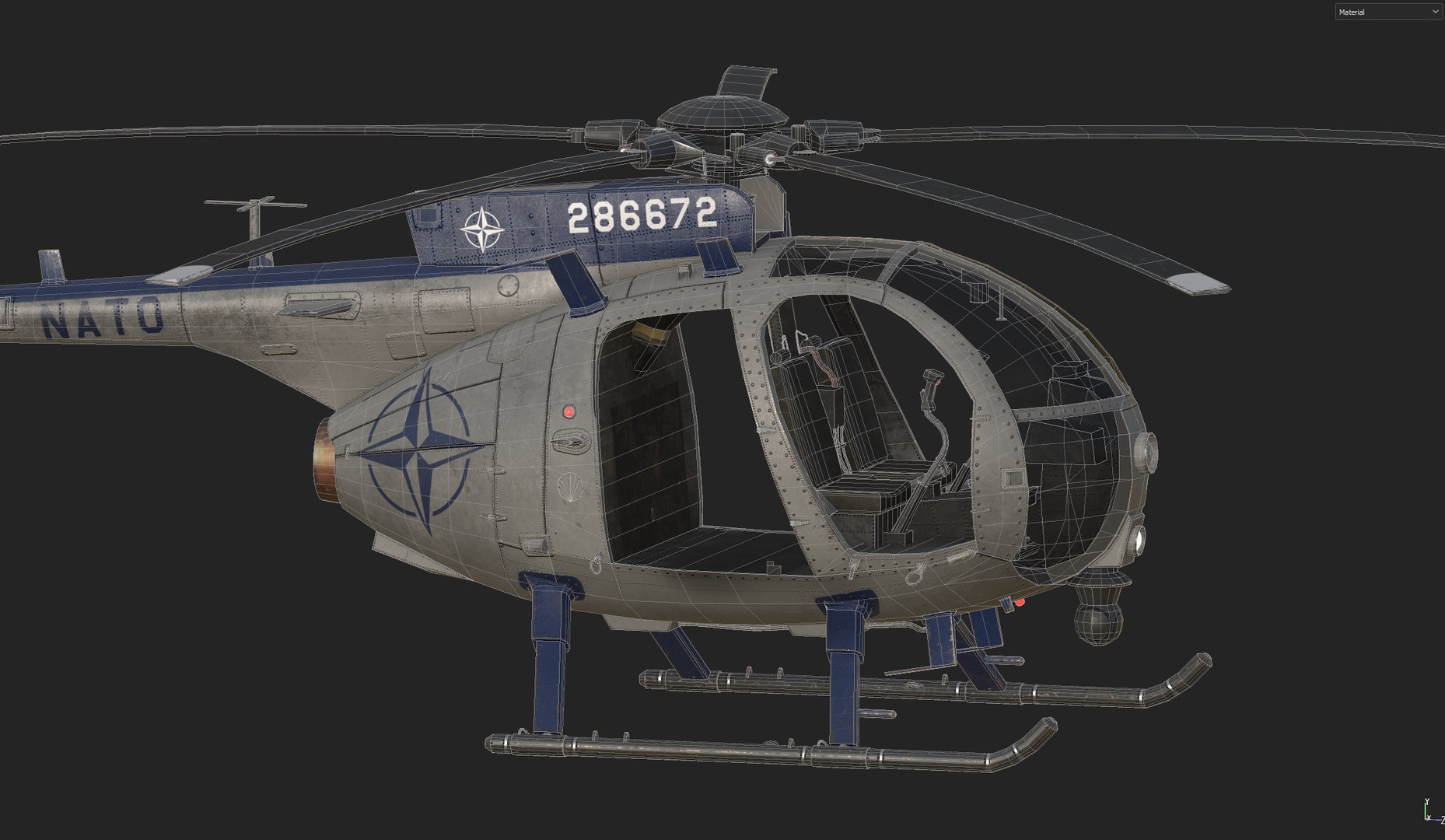 helicopter little bird mh-6 3d ma