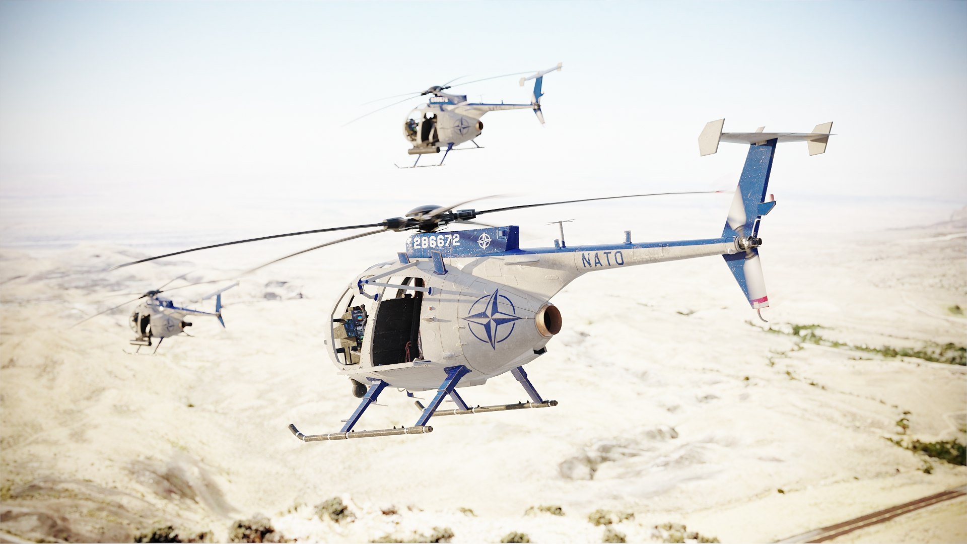 helicopter little bird mh-6 3d ma
