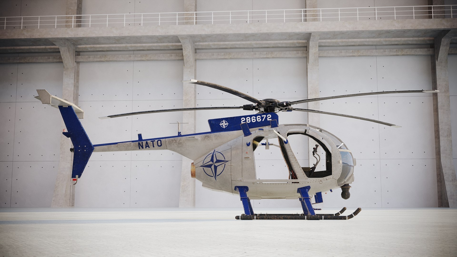 helicopter little bird mh-6 3d ma