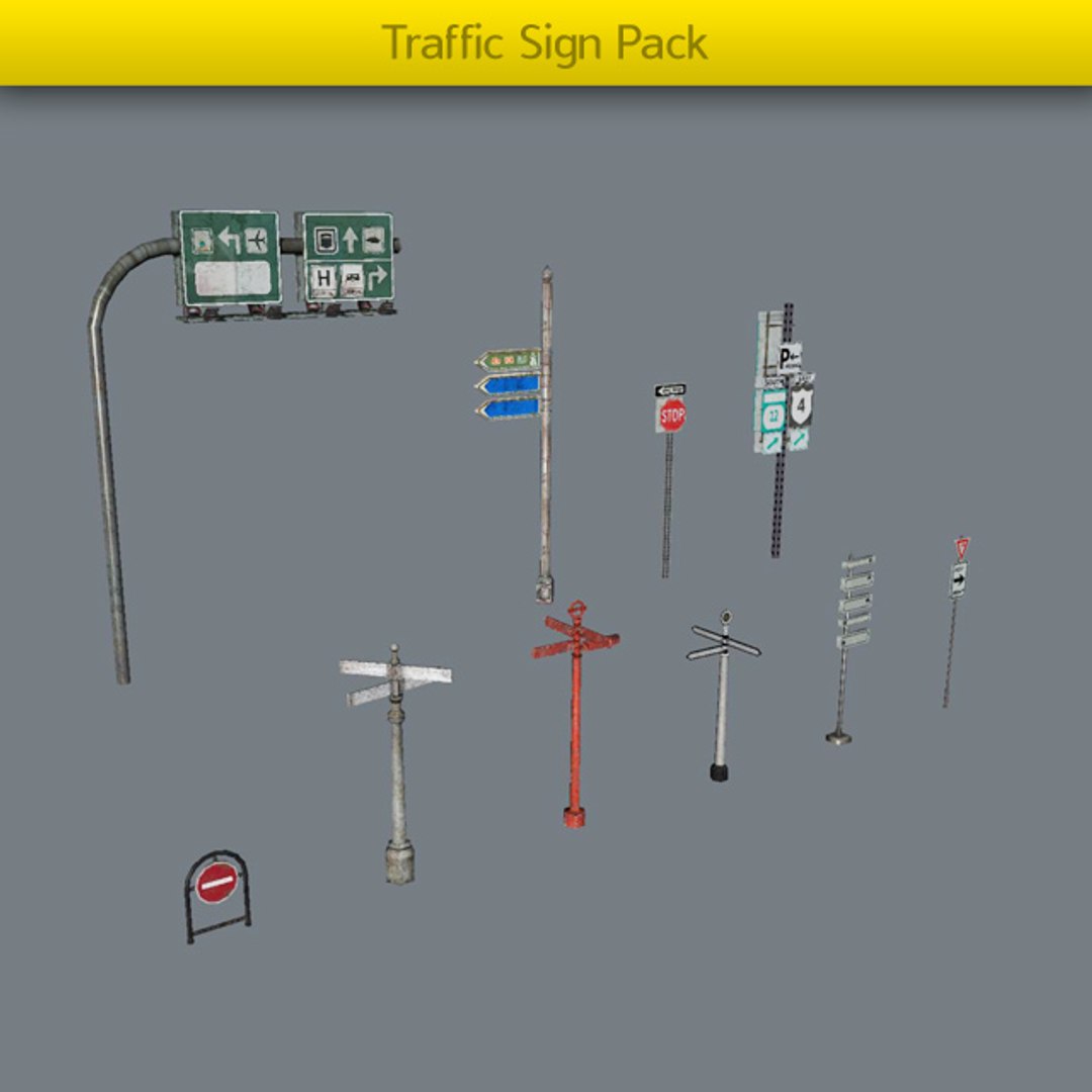 3d Model Pack Traffic Signs