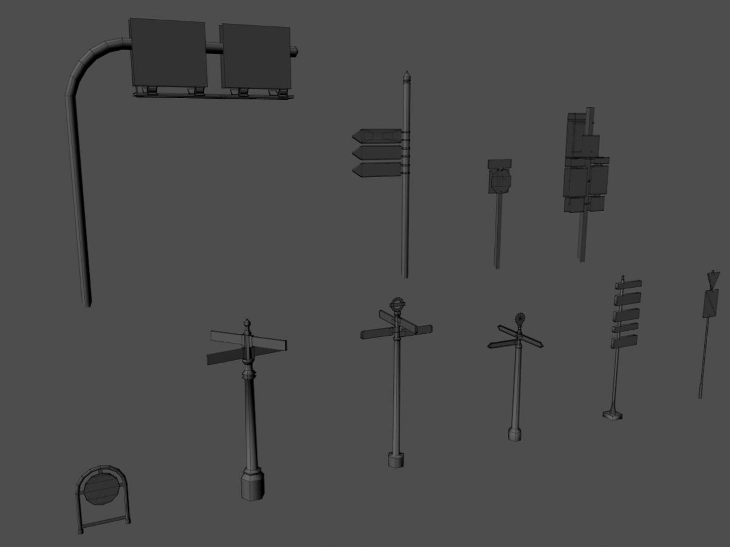 3d Model Pack Traffic Signs