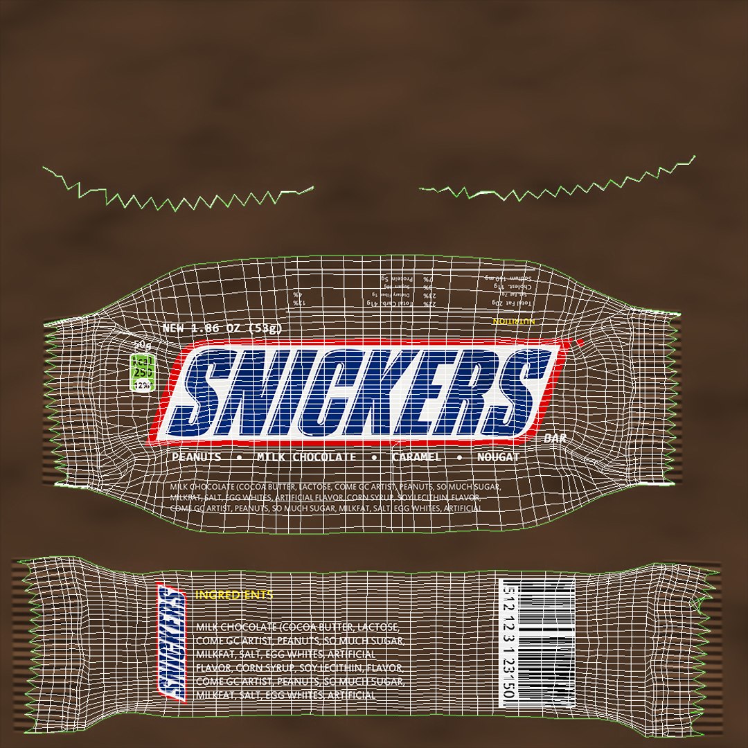 Snickers Chocolate Bar 3D - TurboSquid 1271920