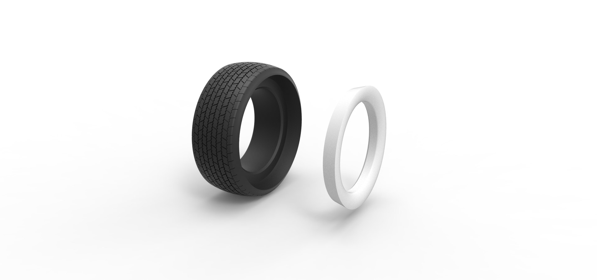 3D Diecast Whitewall Tire of Dirt Modified stock car Scale 1 to 25 ...