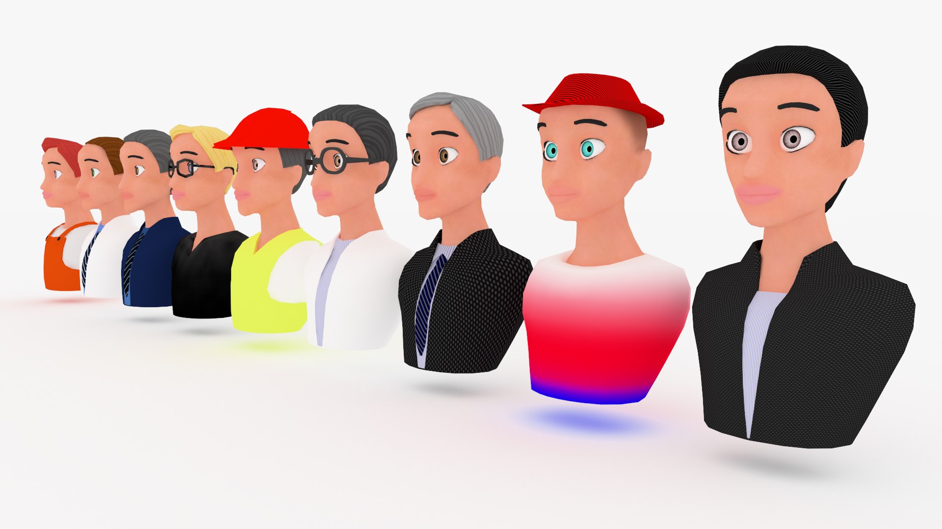 3D Nine VR Male Characters Avatar - TurboSquid 1802487
