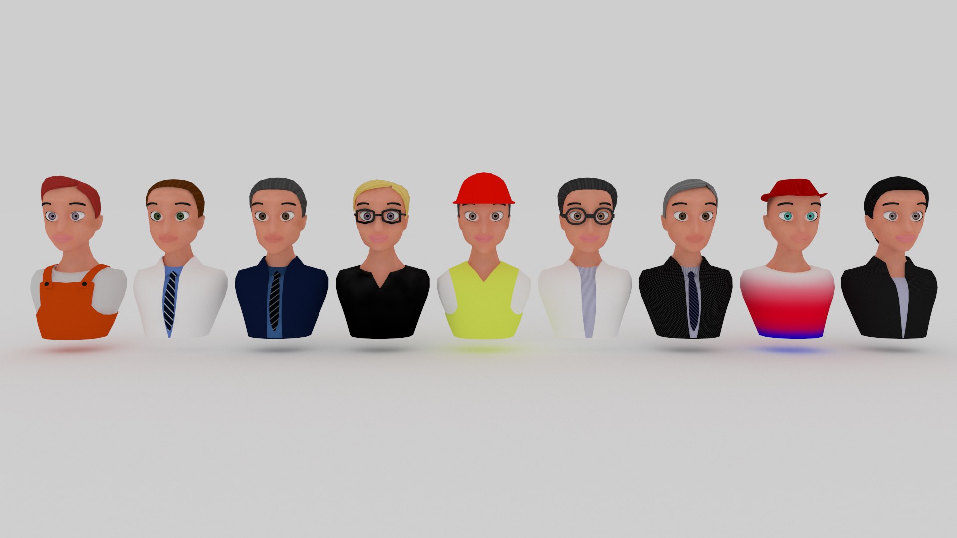 3D Nine VR Male Characters Avatar - TurboSquid 1802487
