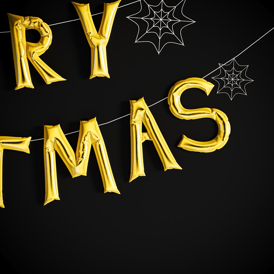 3D Balloons Merry Christmas Model - TurboSquid 2014936