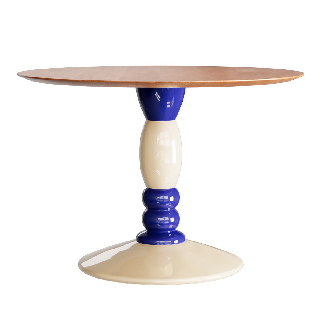 3D Model Dining Table Zara Round Metal Wooden Table - TurboSquid 2362760