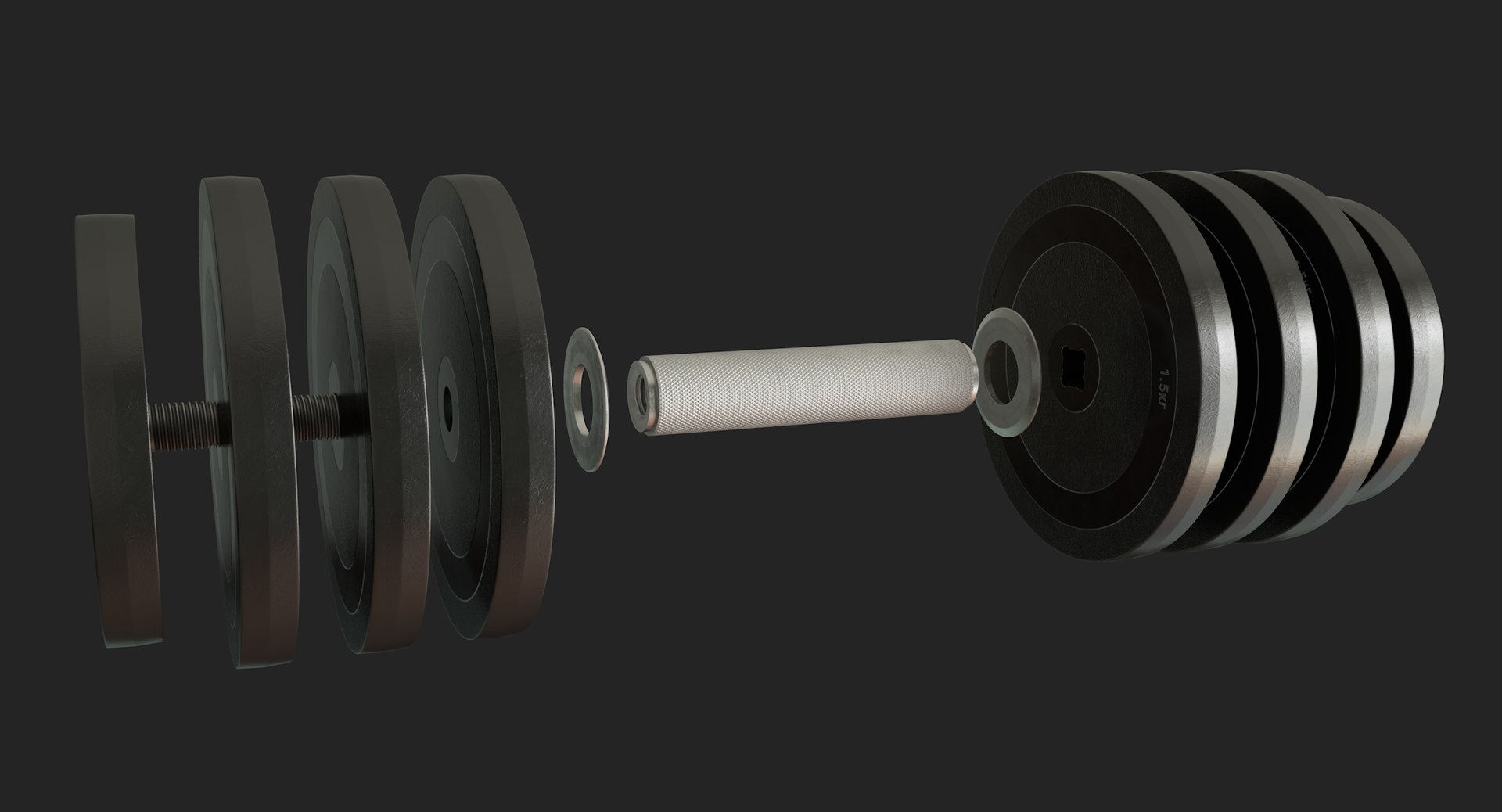 Realistic Dumbbell 3D Model - TurboSquid 1279427