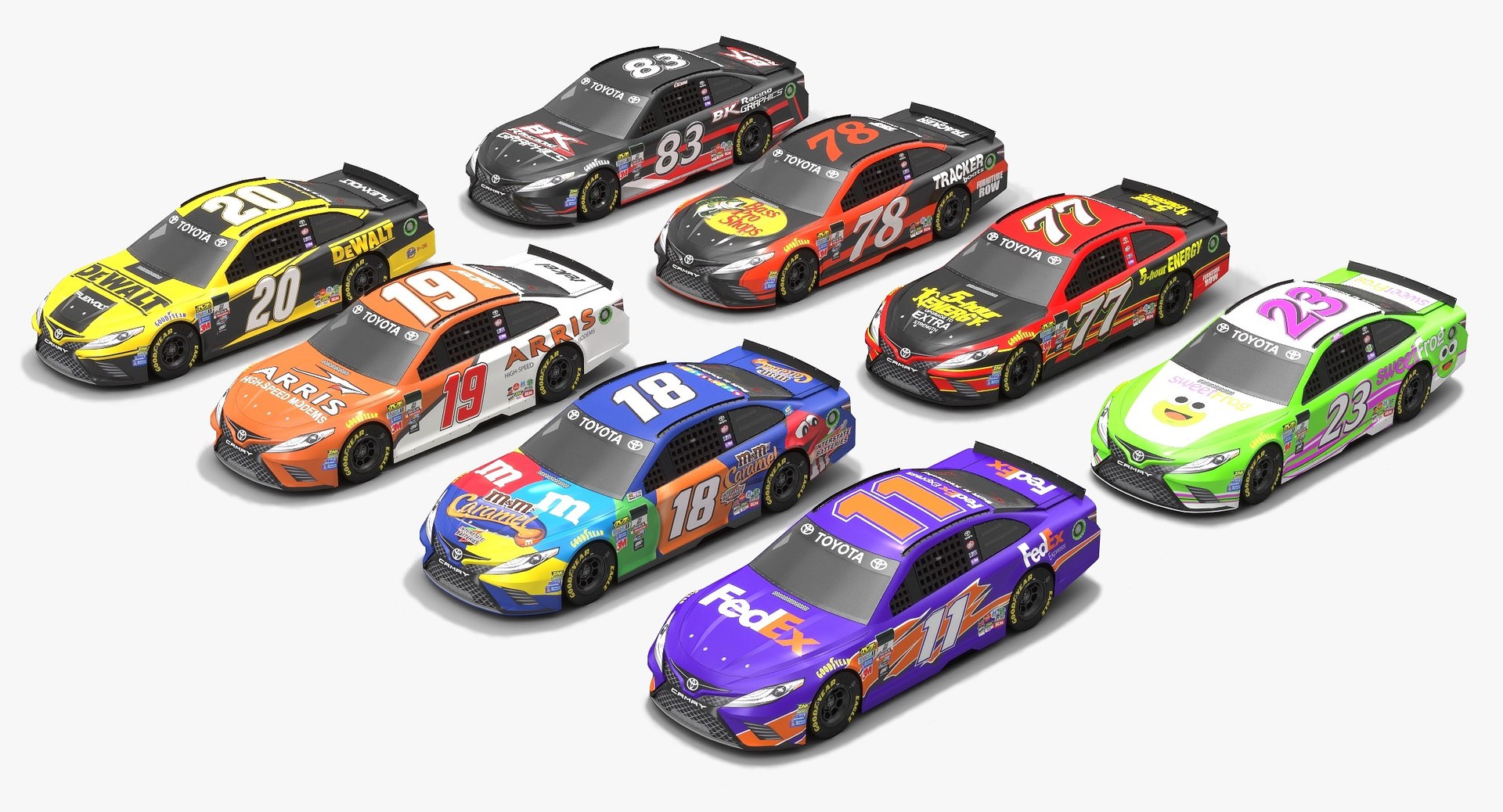 3D Nascar Chevrolet Ss Toyota Camry Model - TurboSquid 1254032
