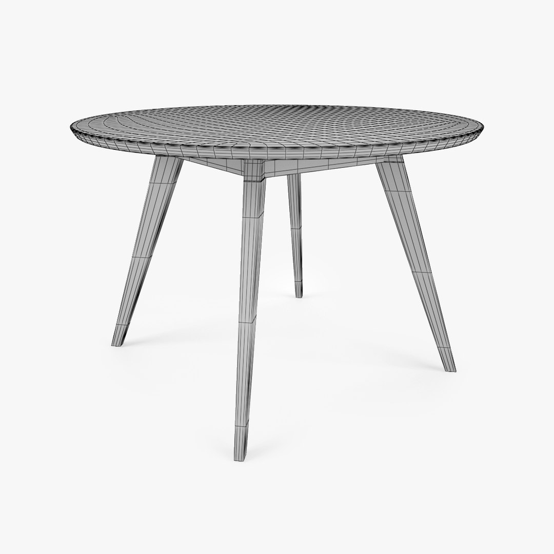 knoll risom dining table 3d max