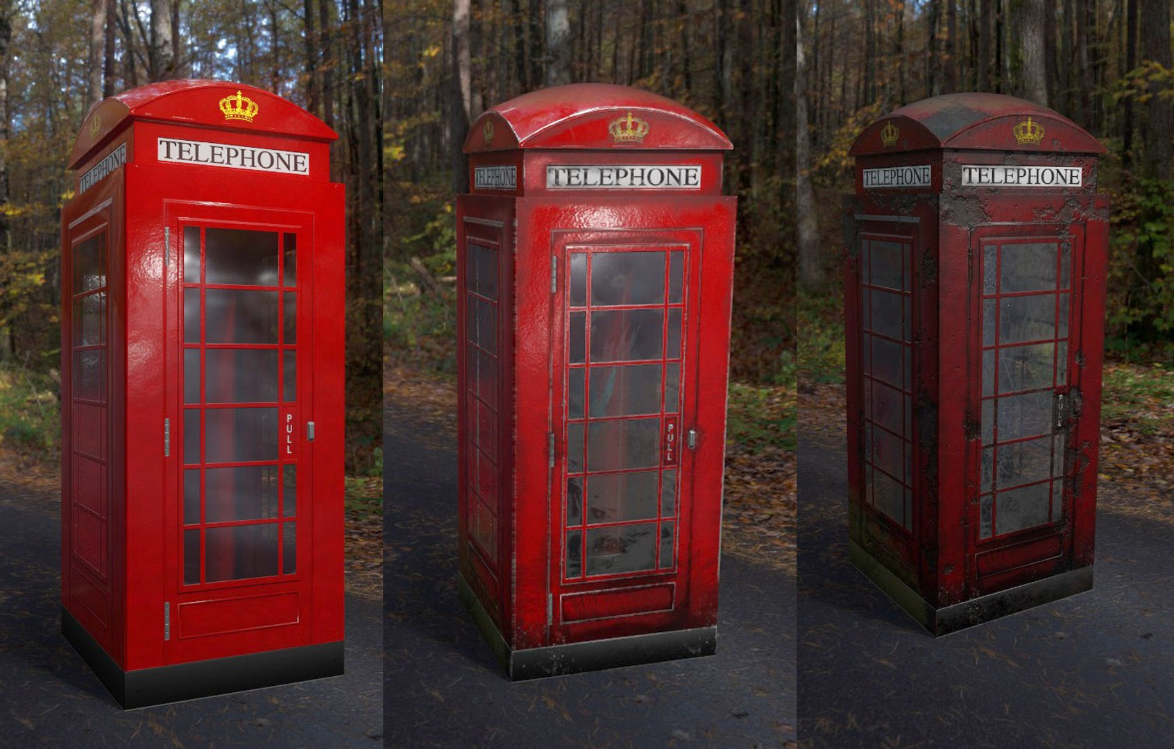 3D red telephone box - TurboSquid 1659805