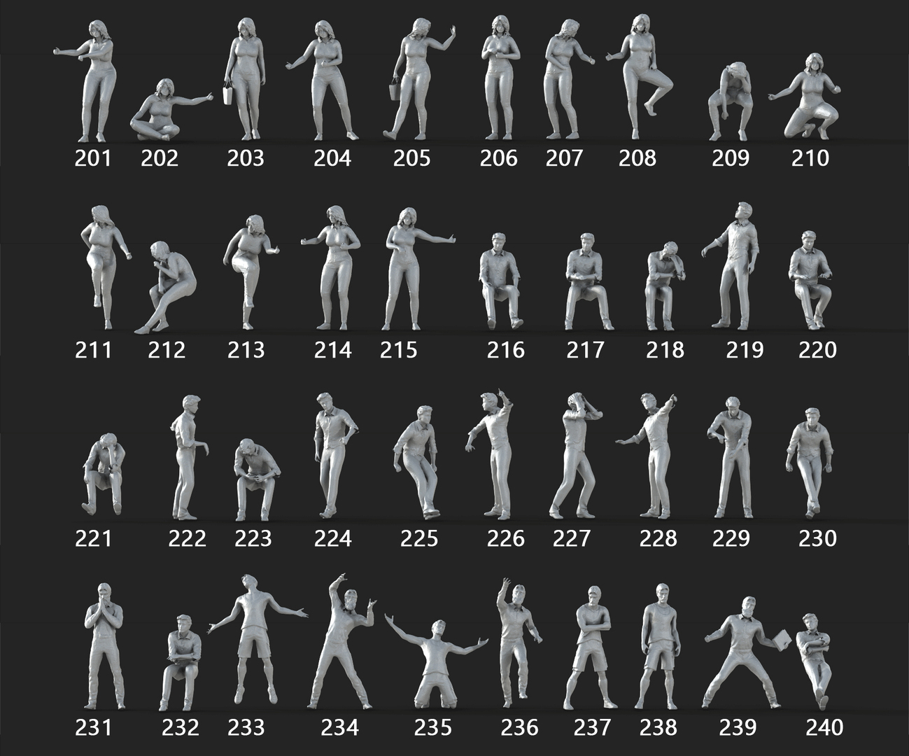 3D 264 human poses - TurboSquid 1711679